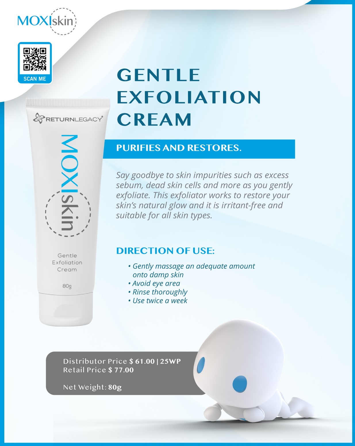 Moxiskin Gentle Exfoliate Cream - Return Legacy