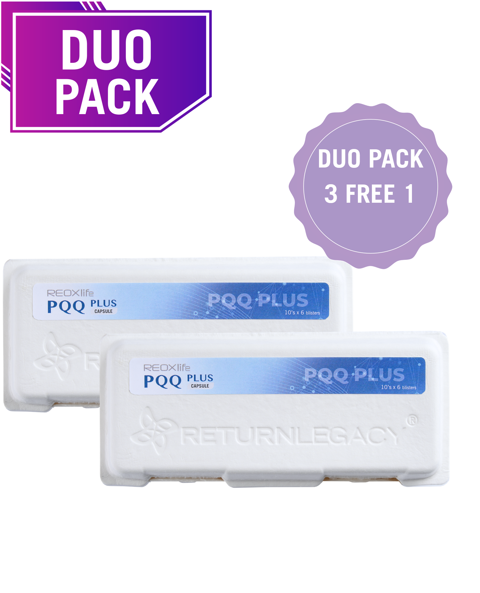 REOXlife PQQ PLUS DUO PACK (3 FREE 1) - Return Legacy